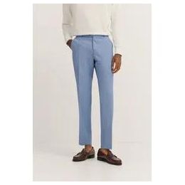 Anzughose Bugatti "Mix & Match", Herren, Gr. 56, Normalgr&ouml;&szlig;en, blau (320, hellblau), 75% Wolle, 22% Polyester, 3% Elasthan, unifarben, gerade, unten schmal, Hosen Anzughose, mit B&uuml;gelfalte & feiner Struktur