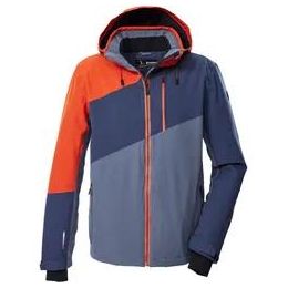 Skijacke Killtec "KSW 32 MN SKI JCKT", Herren, Gr. S, grau (stahlgrau), Obermaterial: 100% Polyester;Futter: 100% Polyester;F&uuml;llung: 100% Polyester, Jacken Skijacke, Wasserdichte, atmungsaktive Skijacke mit abnehmbarer Kapuze