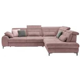 Ecksofa, famosa wine, SET ONE BY Musterring, Sofas, B/H/T: 317cm x 86cm x 220cm, Flachgewebe, Armlehne links, Sitztiefenverstellung,Kopfteilverstellung,Ohne Bettfunktion,Ohne Schubkasten, 100% Polyester, Ecksofa, Kaltschaumpolsterung, Flachgewebe, whlw. mit Funktionen, Sitzh&ouml;he 49, B:317cm H:86cm T:220cm