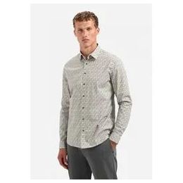 Langarmhemd NO EXCESS "NO EXCESS Stretchhemd mit Print Shirt Stretch Allover Printed", Herren, Gr. S, Normalgr&ouml;&szlig;en, taupe, 97% Baumwolle, 3% Elasthan, regular fit, Hemden