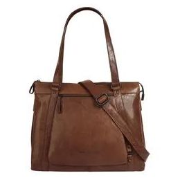 SPIKES & SPARROW Shopper SPIKES & SPARROW, Damen, Gr. B/H/T: 42cm x 31cm x 11cm onesize, braun (cognac), Leder, leicht gl&auml;nzend, unifarben, Taschen Shopper, echt Leder