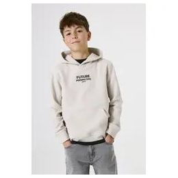 Hoodie Garcia, Jungen, Gr. 140/146, wei&szlig; (moonbeam), Sweatware, Obermaterial: 80% Baumwolle, 20% Polyester, bedruckt, regular fit taillenbedeckt, Rippb&uuml;ndchen, Sweatshirts Hoodie, mit Print