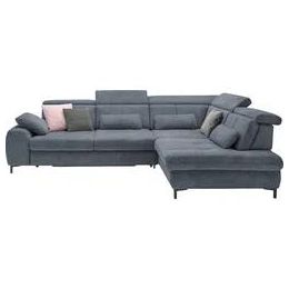 Ecksofa, blau (famosa navy), SET ONE BY Musterring, Sofas, B/H/T: 317cm x 86cm x 220cm, Flachgewebe, Armlehne links, Sitztiefenverstellung,Kopfteilverstellung,Bettfunktion,Schubkasten, 100% Polyester, Ecksofa, Kaltschaumpolsterung, Flachgewebe, whlw. mit Funktionen, Sitzh&ouml;he 49, B:317cm H:86cm T:220cm