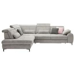 Ecksofa, beige (famosa ecru), SET ONE BY Musterring, Sofas, B/H/T: 317cm x 86cm x 220cm, Flachgewebe, Armlehne rechts, Sitztiefenverstellung,Kopfteilverstellung,Ohne Bettfunktion,Ohne Schubkasten, 100% Polyester, Ecksofa, Kaltschaumpolsterung, Flachgewebe, whlw. mit Funktionen, Sitzh&ouml;he 49, B:317cm H:86cm T:220cm