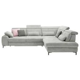 Ecksofa, famosa alu, SET ONE BY Musterring, Sofas, B/H/T: 317cm x 86cm x 220cm, Flachgewebe, Armlehne links, Sitztiefenverstellung,Kopfteilverstellung,Ohne Bettfunktion,Ohne Schubkasten, 100% Polyester, Ecksofa, Kaltschaumpolsterung, Flachgewebe, whlw. mit Funktionen, Sitzh&ouml;he 49, B:317cm H:86cm T:220cm