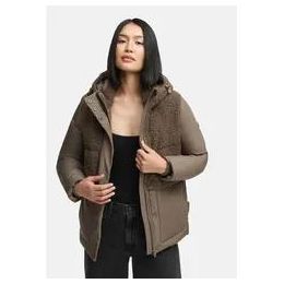 Winterjacke Marikoo "Sheeta", Damen, Gr. L, braun (stone braun), Obermaterial: 100% Polyester; Futter: 100% Polyester; Wattierung: 100% Polyester; &Auml;rmelfutter: 100% Polyester, Jacken Winterjacke, Kombination aus Teddyfleece und glattem Material