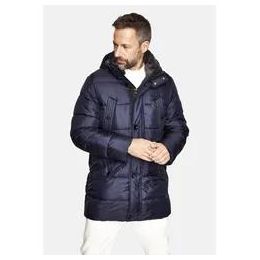 Steppjacke NEW CANADIAN, Herren, Gr. 58, blau (dunkelblau), 100% Polyester, unifarben, lang, ohne Ausschnitt, Jacken Steppjacke, mit abnehmbarem Innenkragen