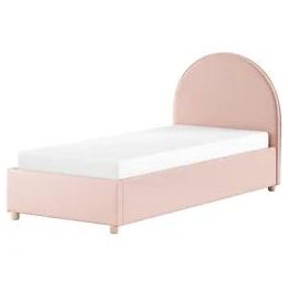 Boxbett Vipack "Moon, mit Lattenrost und Stauraum, modernes Design", rosa, B:98cm L:213cm, Komplettbetten, inkl. Massivholz F&uuml;&szlig;en in natur, 3 Stoff Farben zur Auswahl