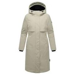Wintermantel Navahoo "Eismelodie 14", Damen, Gr. M (38), grau, Obermaterial: 100% Polyester; Innenfutter: 100% Polyester; Wattierung: 100% Polyester; &Auml;rmelfutter: 100% Polyester, figurumspielend ca. Mitte Knie, hoch geschlossener Ausschnitt, &Auml;rmel ohne &Auml;rmelschlitz Rippb&uuml;ndchen, M&auml;ntel Wintermantel, Winter Parka mit Kapuze