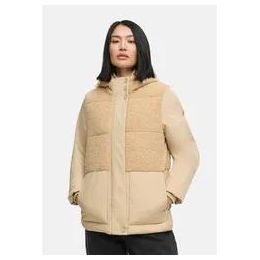 Winterjacke Marikoo "Sheeta", Damen, Gr. M, beige, Obermaterial: 100% Polyester; Futter: 100% Polyester; Wattierung: 100% Polyester; &Auml;rmelfutter: 100% Polyester, Jacken Winterjacke, Kombination aus Teddyfleece und glattem Material