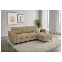 Ecksofa TRENDS BY HG "Bella L-Form, B: 248 cm", d516 enjoy new 36 antelop, B:248cm H:87cm T:153cm, 92% Polyester;8% Nylon, Sofas, Ecksofa, mit Bettfunktion & Bettkasten