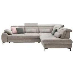 Ecksofa, beige (famosa stone), SET ONE BY Musterring, Sofas, B/H/T: 317cm x 86cm x 220cm, Flachgewebe, Armlehne links, Sitztiefenverstellung,ohne Kopfteilverstellung,Ohne Bettfunktion,Ohne Schubkasten, 100% Polyester, Ecksofa, Kaltschaumpolsterung, Flachgewebe, whlw. mit Funktionen, Sitzh&ouml;he 49, B:317cm H:86cm T:220cm