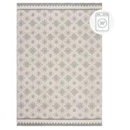 Teppich FLAIR RUGS "Graysen", grau, B:155cm H:4mm L:230cm, Kunstfaser, Teppiche, Teppich, Waschbarer Geometrischer Teppich