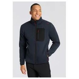 Strickfleecejacke CMP, Herren, Gr. 48, titanio, nero, Obermaterial: 100% Polyester, Jacken, f&uuml;r sportliche Aktivit&auml;ten und Outdoor, atmungsaktives Polyester