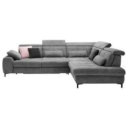 Ecksofa, grau (famosa anthrazit), SET ONE BY Musterring, Sofas, B/H/T: 317cm x 86cm x 220cm, Flachgewebe, Armlehne links, Sitztiefenverstellung,Kopfteilverstellung,Ohne Bettfunktion,Ohne Schubkasten, 100% Polyester, Ecksofa, Kaltschaumpolsterung, Flachgewebe, whlw. mit Funktionen, Sitzh&ouml;he 49, B:317cm H:86cm T:220cm
