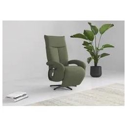 Sit & More TV-Sessel SIT & MORE "Amica, inkl. Kopfteilverstellung & Drehfunktion", gr&uuml;n (olive), B:74cm H:112cm T:82cm, 95% Polyester, 5% Polyamid, Sessel, wahlweise mit 2 Motoren, Akku und Aufstehhilfe