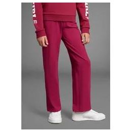 Leggings Kidsworld "Jerseyhose mit weitem Bein", M&auml;dchen, Gr. 164, N-Gr, rot (bordeaux), Jersey, Obermaterial: 95% Baumwolle, 5% Elasthan, unifarben, loose fit lang, Hosen Leggings, Jazzpants mit weitem Bein