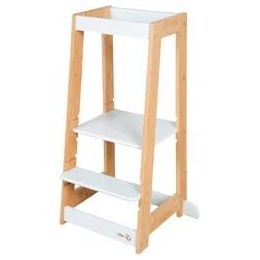 Stehhilfe Roba "Lernturm Bambus", Kinder, Gr. B/H/T: 54cm x 88cm x 43,5cm, wei&szlig; (wei&szlig;, bambus), MDF, St&uuml;hle, FSC - sch&uuml;tzt Wald