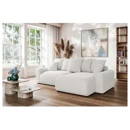 Ecksofa Home Affaire "LAKESIDE klein mit Bettfunktion und Bettkasten, B/T/H 235/142/84 cm", wei&szlig;, B:235cm H:84cm T:142cm, 100% Polyester, Sofas, Ecksofa, L-Form, Recamiere beidseitig montierbar, mit Wellenunterfederung