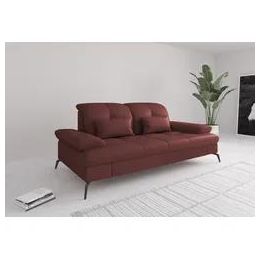 Sit & More 3-Sitzer SIT & MORE "Amica, inkl. Sitztiefenverstellung und Armteilverstellung", rot (merlot), B:212cm H:90cm T:122cm, Sofas, wahlweise mit Kopfteilverstellung und Bettfunktion