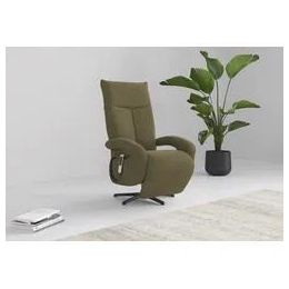Sit & More TV-Sessel SIT & MORE "Amica, inkl. Kopfteilverstellung & Drehfunktion", gr&uuml;n (olive), B:74cm H:112cm T:82cm, 100% Polyester, Sessel, wahlweise mit 2 Motoren, Akku und Aufstehhilfe