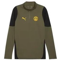 T-Shirt Puma "Borussia Dortmund Trainingstop Herren", Herren, Gr. XS, loden gr&uuml;n schwarz, Obermaterial: 100% Polyester, clean, slim fit, Rundhals, Shirts T-Shirt