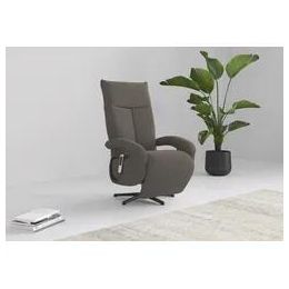 Sit & More TV-Sessel SIT & MORE "Amica, inkl. Kopfteilverstellung & Drehfunktion", braun (schlamm), B:74cm H:112cm T:82cm, 100% Polyester, Sessel, wahlweise mit 2 Motoren, Akku und Aufstehhilfe