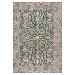 Teppich FLAIR RUGS "Beau Floral", gr&uuml;n, B:190cm H:2mm L:290cm, Kunstfaser, Teppiche, Teppich, Waschbarer Vintage Teppich, Wohnzimmer, Schlafzimmer, Esszimmer