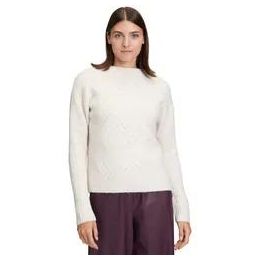 BETTY & CO Strickpullover BETTY & CO "Damen mit Struktur", Damen, Gr. 44, bright cream melange, Strick, Obermaterial: 45% Polyester, 40% Polyacryl, 13% Polyamid, 2% Elasthan, figurumspielend normal, Pullover Strickpullover