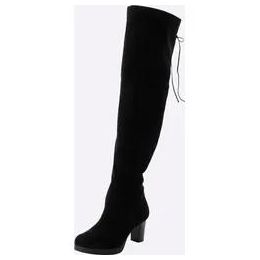 Overkneestiefel sheego, Damen, Gr. 40, XL-Schaft, schwarz, Lederimitat, Polyester, Schuhe