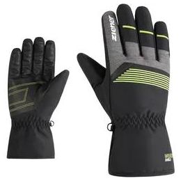 Skihandschuhe Ziener "GEVIN-Z glove man", Herren, Gr. 8, schwarz (schwarz.lime), Obermaterial: 100% Polyester; Innenseite: 100% Polyester; Futter: 100% Polyester; Wattierung: 100% Polyester, Handschuhe