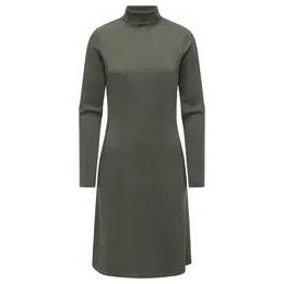 A-Linien-Kleid Ragwear "Leavie", Damen, Gr. L (40), Normalgr&ouml;&szlig;en, olivgr&uuml;n, Material: 47% Polyester, 47% Modal, 6% Elasthan, A-Linie knielang, hoch geschlossener Ausschnitt, eng, Kleider, Modisches Damen Sweatkleid mit Stehkragen