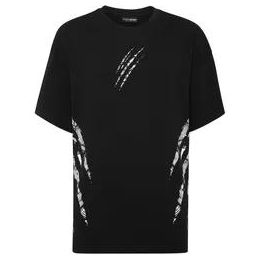 T-Shirt Plein Sport "T-Shirt Rundhalsausschnitt", Damen, Gr. XS, schwarz (02, schwarz), Obermaterial: 100% Baumwolle, Shirts T-Shirt