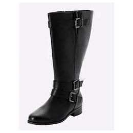 Weitschaftstiefel sheego, Damen, Gr. 37, XXL-Schaft, schwarz, Lederimitat, Schuhe Weitschaftstiefel