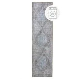 Teppich FLAIR RUGS "Corin", blau, B:60cm H:4mm L:230cm, Polyester, Teppiche, Teppich, orientalischer Teppich, kurzflor, waschbar, Wohnzimmer, Schlafzimmer