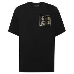 T-Shirt Plein Sport "T-Shirt Rundhalsausschnitt", Damen, Gr. XL, 0293, schwarz, lightgold, Obermaterial: 100% Baumwolle, Shirts T-Shirt