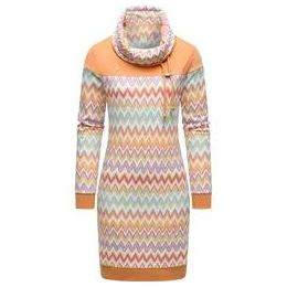 Sweatkleid Ragwear "Chlloe Zig Zag YOUMODO", Damen, Gr. L (40), Normalgr&ouml;&szlig;en, bunt, Material: 70% Baumwolle, 30% Polyester, figurumspielend ca. Mitte Oberschenkel, hoch geschlossener Ausschnitt, &Auml;rmel ohne &Auml;rmelschlitz Rippstrickb&uuml;ndchen, Kleider Sweatkleid, stylisches Langarm Minikleid mit ZigZag-Muster