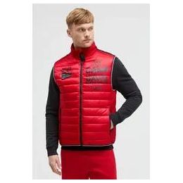 Steppweste CAMP DAVID, Herren, Gr. S, bright rot, Web, Material: 100% Polyester, Futter: 100% Polyester, F&uuml;llung: 100% Polyester, bedruckt, regular fit normal, Westen Steppweste, mit Windfangleiste