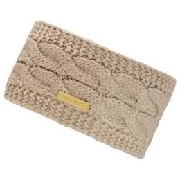 Stirnband Chillouts "Yoko Headband", Damen, beige, Grobstrick, Materialmix, Zopfmuster, unifarben, M&uuml;tzen Stirnband, mit geflochtenem Muster