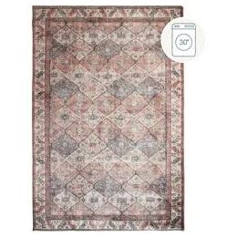 Teppich FLAIR RUGS "Dion", rot, B:152cm H:4mm L:230cm, Polyester, Teppiche, Teppich, Traditioneller Teppich, waschbar, Wohnzimmer, Schlafzimmer