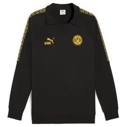 Sweatshirt Puma "Borussia Dortmund KING Drill Top Herren", Herren, Gr. M, gelb (schwarz gelb sizzle), Obermaterial: 68% Baumwolle, 32% Polyester. Kragen: 3% Elasthan, 97% Baumwolle. Rippe: 97% Baumwolle, 3% Elasthan. Besatz: 100% Polyester, normal, Sweatshirts Sweatshirt