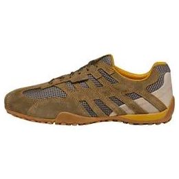 Sneaker Geox "Geox Sneaker Leder/Textil", Herren, Gr. 41, military, Leder, Textil, Schuhe Sneaker