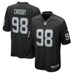 Footballtrikot Nike "Nike Trikot Las Vegas Raiders NFL Home Game Jersey Crosby 98", Herren, Gr. L, schwarz (mehrfarbig), 100% Polyester, Trikots