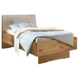 Holzbett Wiemann "Cardiff, Bettgestell, Bettrahmen, teilmassiv, mit Polsterkopfteil", bianco, eiche teilmassiv, B:120cm L:210cm, Betten, Fu&szlig;teil aus Massivholz, verschiedene Gr&ouml;&szlig;en