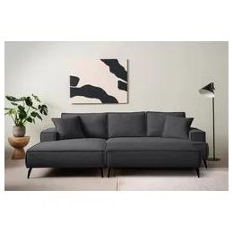 Sitzgruppe Home Affaire "TVINNU, Polsterecke L-Form, Schlaffunktion, mit Hocker", anthrazit, B:275cm H:83cm T:173cm, Sitzm&ouml;bel-Sets, Set, stellbar zum Schlafsofa (Krokodilverbinder)