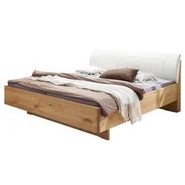 Holzbett Wiemann "Cardiff, Bettgestell, Bettrahmen, teilmassiv, mit Polsterkopfteil", bianco, eiche teilmassiv, B:140cm L:210cm, Betten, Fu&szlig;teil aus Massivholz, verschiedene Gr&ouml;&szlig;en