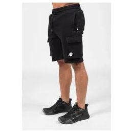 Shorts GORILLA WEAR, Herren, Gr. M, US-Gr&ouml;&szlig;en, schwarz, 60% Baumwolle, 40% Polyester, unifarben, kurz, Hosen Shorts, mit praktischen Taschen und Kordelzug