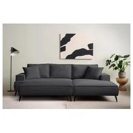 Sitzgruppe Home Affaire "TVINNU, Polsterecke L-Form, Schlaffunktion, mit Hocker", anthrazit, B:275cm H:83cm T:173cm, Sitzm&ouml;bel-Sets, Set, stellbar zum Schlafsofa (Krokodilverbinder)