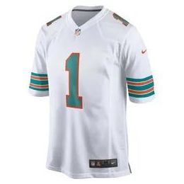 Footballtrikot Nike "Nike Trikot Miami Dolphins NFL Secondary Jersey Tagovailoa 1", Herren, Gr. L, wei&szlig; (mehrfarbig), 100% Polyester, Trikots