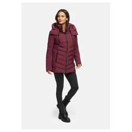 Winterjacke Marikoo "Tivaa", Damen, Gr. L, wine, Obermaterial: 98% Polyester, 2% Elasthan; Futter: 100% Polyester; Wattierung: 100% Polyester; &Auml;rmelfutter: 100% Polyester, Jacken Winterjacke, mit abnehmbarer Kapuze und figurbetonter Passform